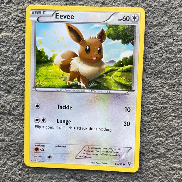 Pokemon | Toys | Pokemon Trading Card Eevee With Yellow Border | Poshmark